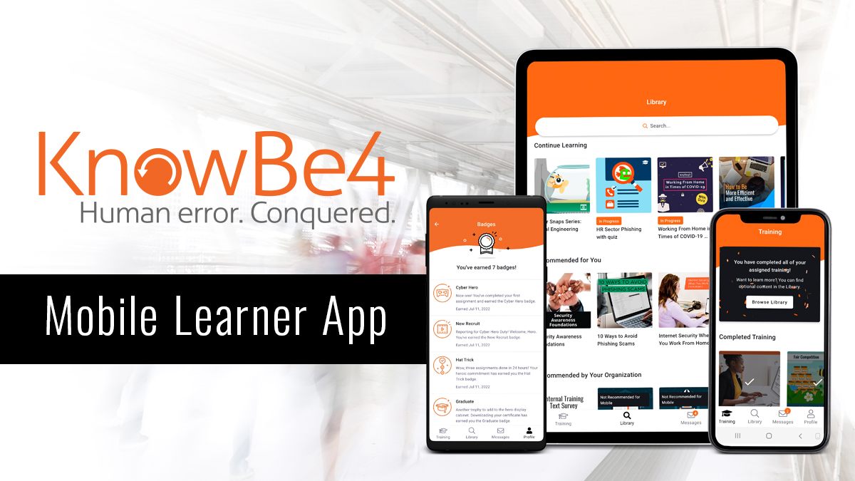 Users Can Engage with Training Anytime with KnowBe4's Mobile Learner App